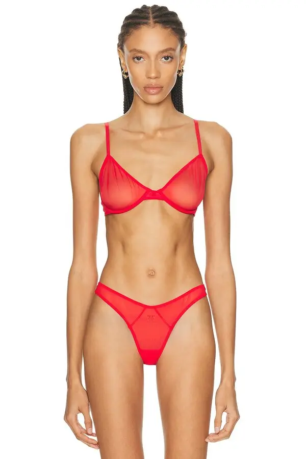 Kiki De Montparnasse Brienne Molded Demi Bra - Red