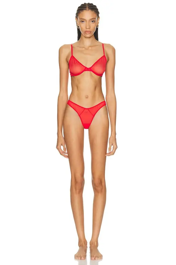 Kiki De Montparnasse Brienne Molded Demi Bra - Red