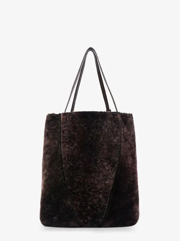 Chloé Spin Shearling Shoulder Bag - Brown