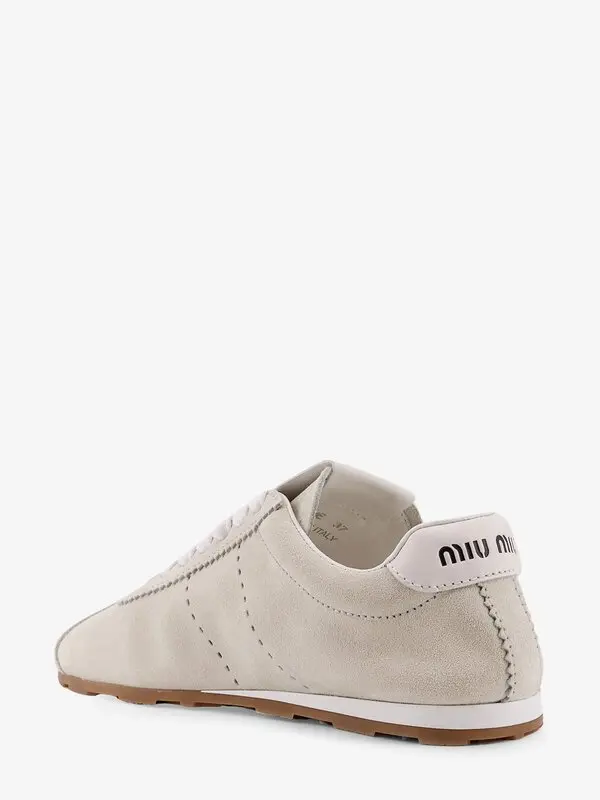 Miu Miu Plume Suede Sneakers - White