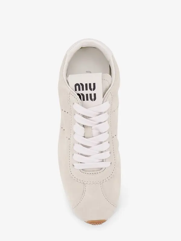 Miu Miu Plume Suede Sneakers - White