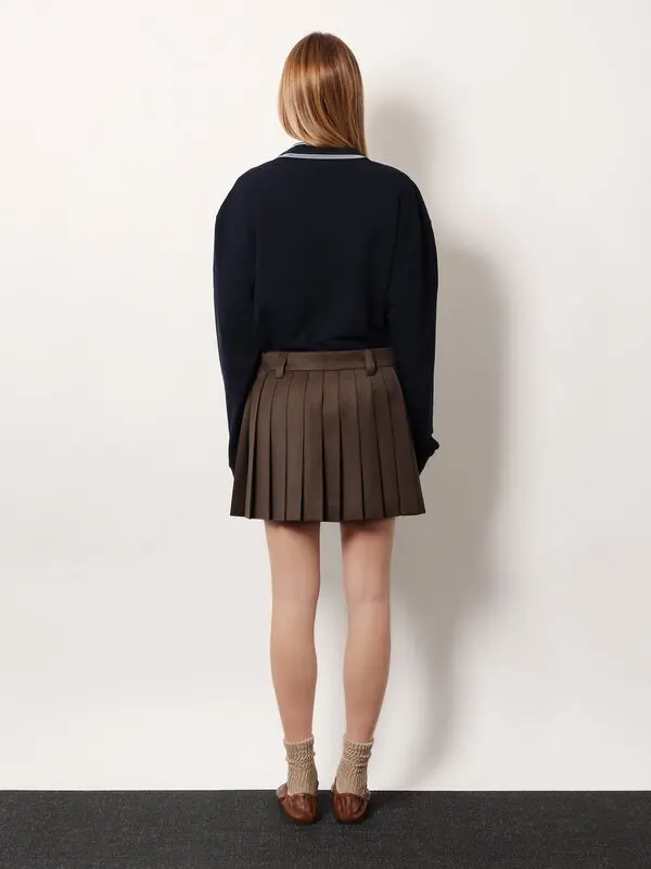 Miu Miu Cover Fabric Pleated Mini Skirt