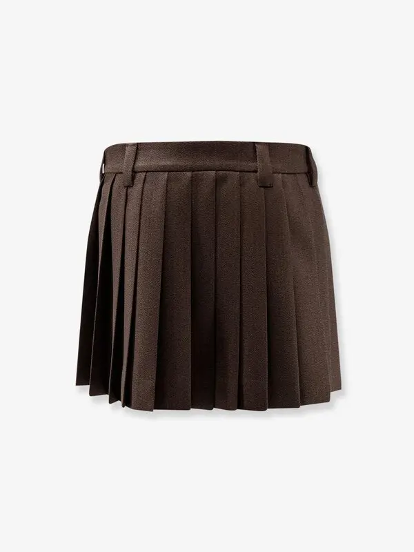 Miu Miu Cover Fabric Pleated Mini Skirt