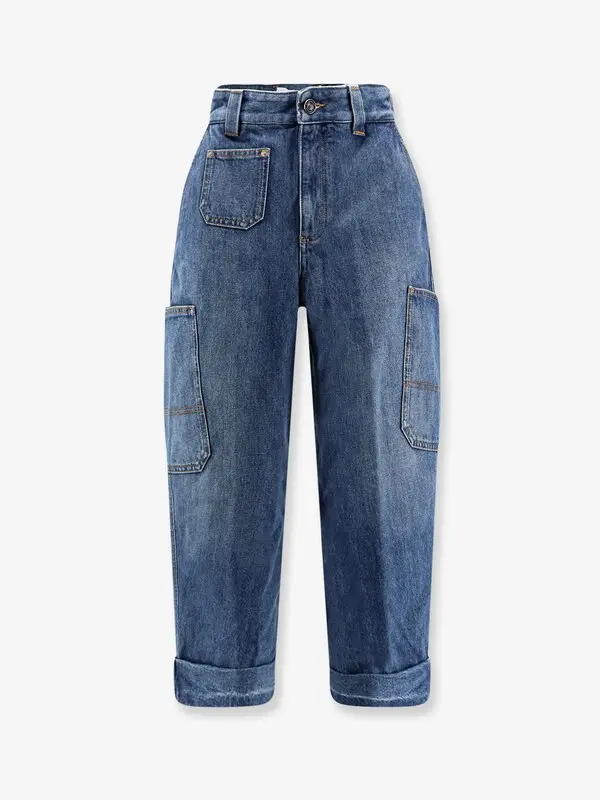 Givenchy High-waisted Jeans With Logo Embroidery