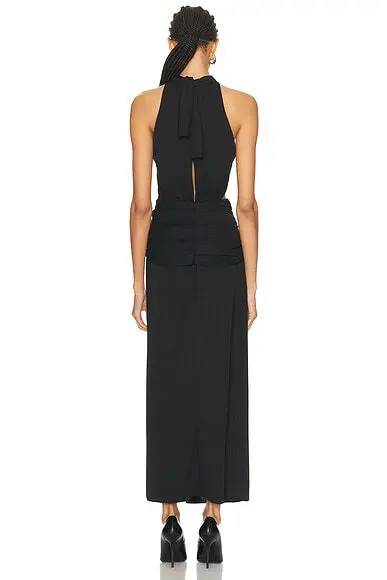 Johanna Ortiz Retro Drape Maxi Dress - Black