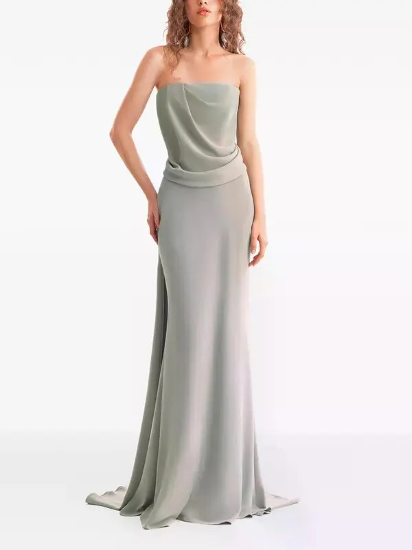 GEMY MAALOUF Strapless Draped Maxi Dress