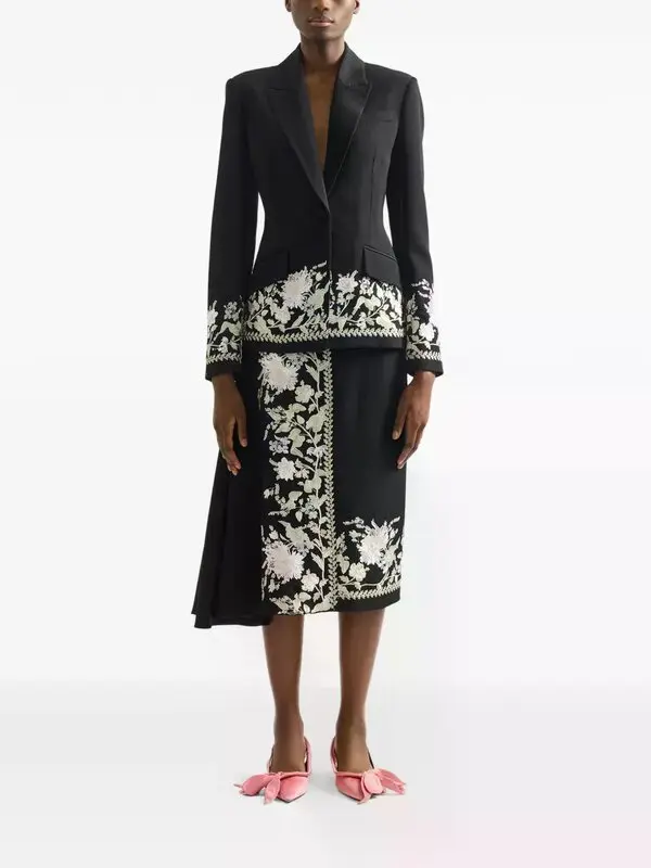Erdem Embroidered Grain De Poudre Blazer