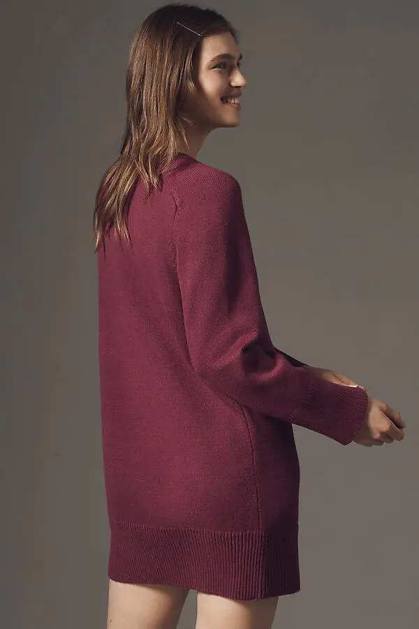 English Factory Jacquard Bow Mini Dress - Wine