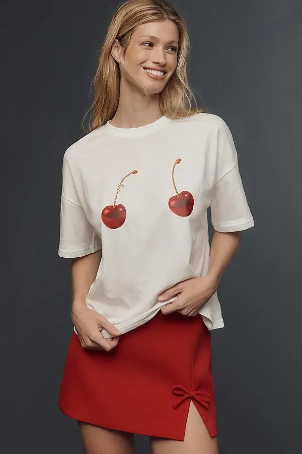 NEVER FULLY DRESSED Cherry Graphic T-shirt - Cherries