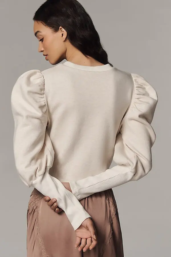 OLLARI Puff-sleeve Pullover Sweater