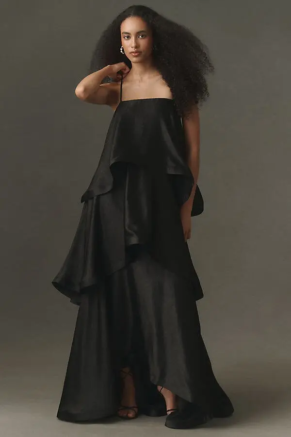 ELLIATT Tilly Tiered Maxi Dress - Black