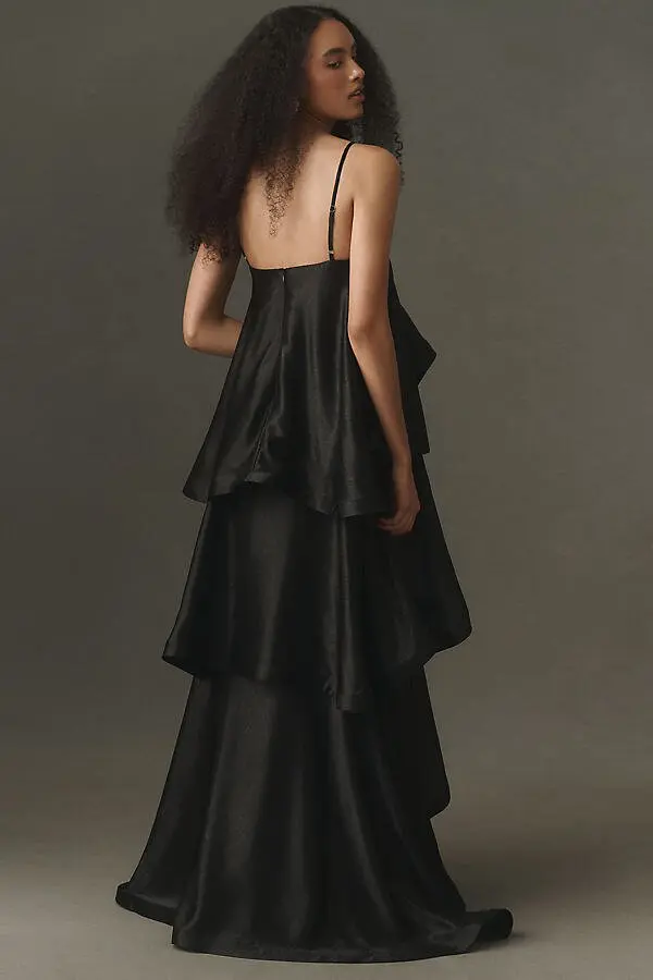 ELLIATT Tiered Maxi Dress - Black