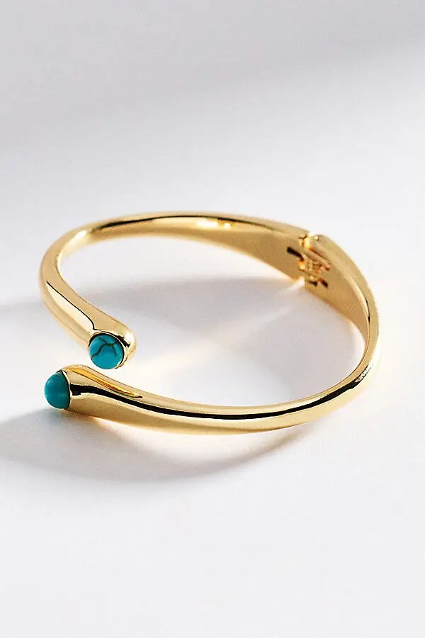 Anthropologie Stone Tip Cuff - Turquoise