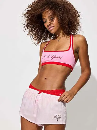 Pink Pointelle Micro Pajama Shorts - Pink