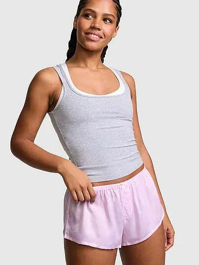 Pink Sweet Dreams Silky Pajama Micro Shorts - Print
