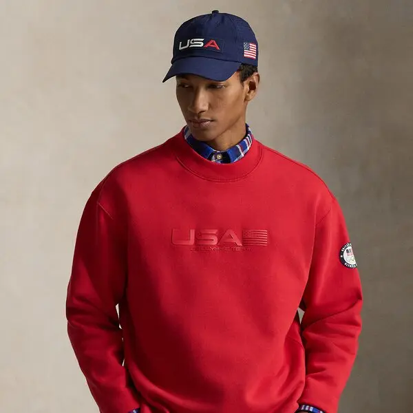 Ralph Lauren Team Usa Fleece Mockneck - Rl 2000 Red
