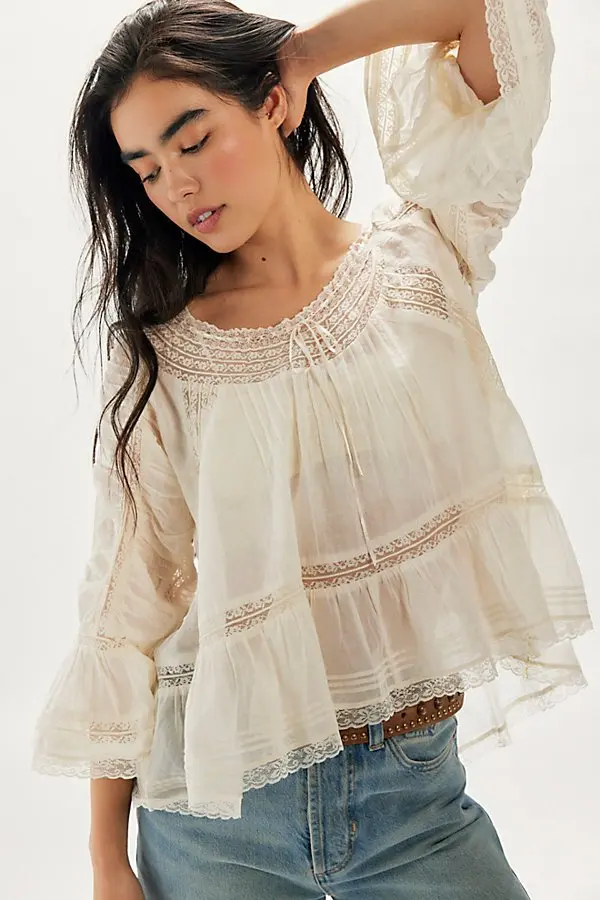 Free People She's A Romantic Blouse