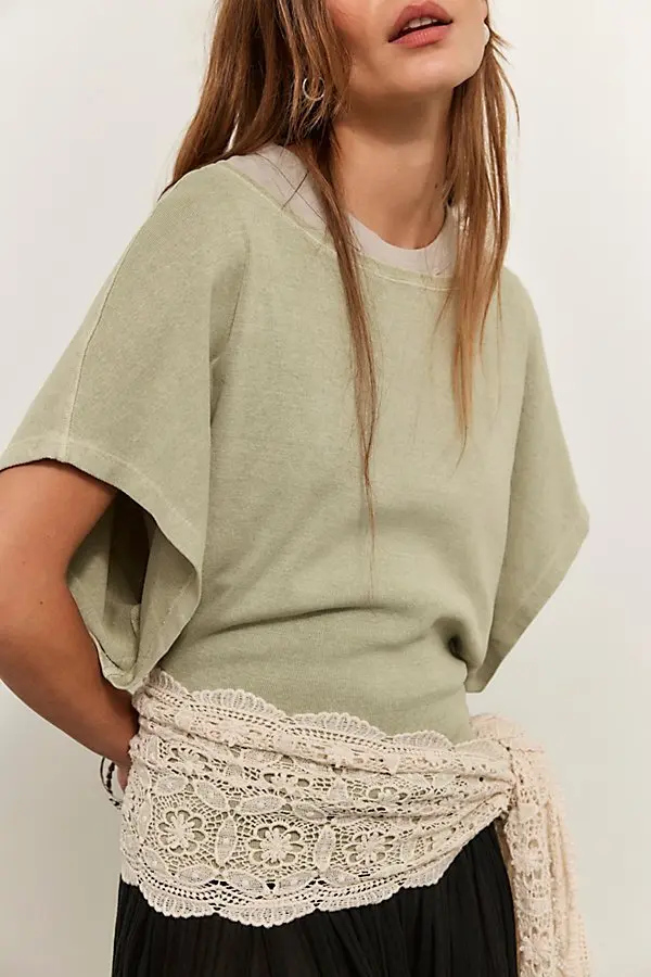 Free People We The Free "in My Element" Batwing Sleeve Tee - Snakeskin