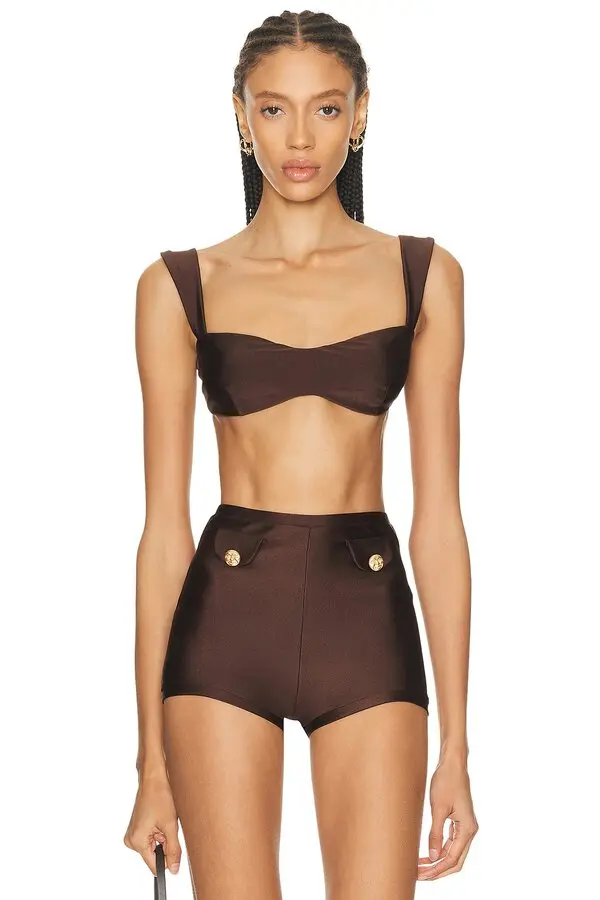 SHANI SHEMER Aster Bikini Top - Espresso