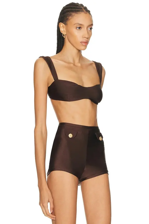 SHANI SHEMER Aster Bikini Top - Espresso