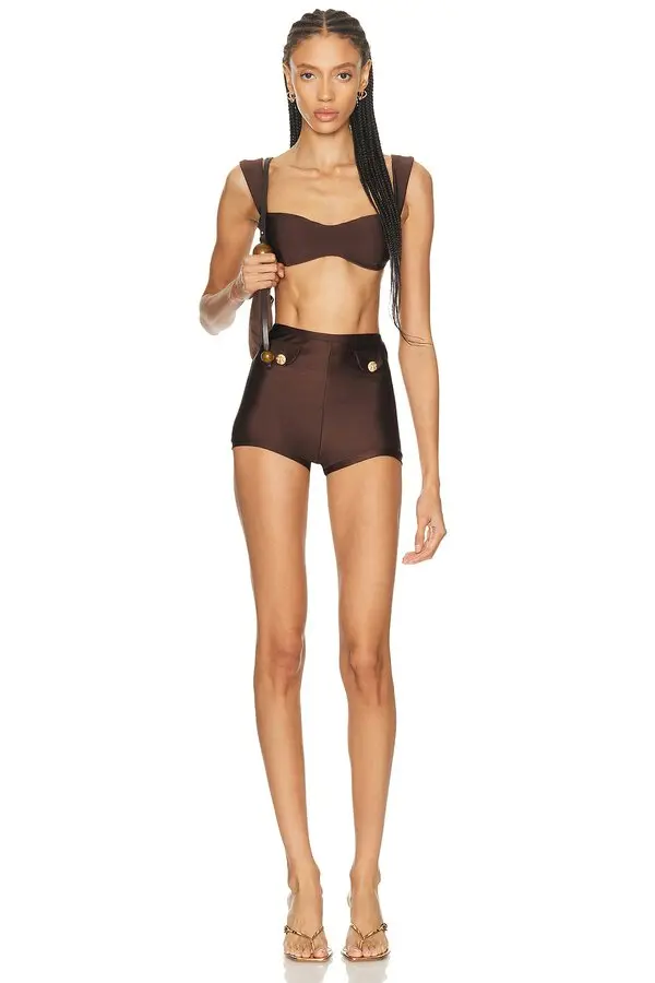 SHANI SHEMER Aster Bikini Top - Espresso