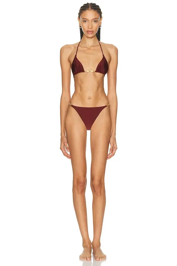 SHANI SHEMER Tryo Bikini Bottom - Burgundy