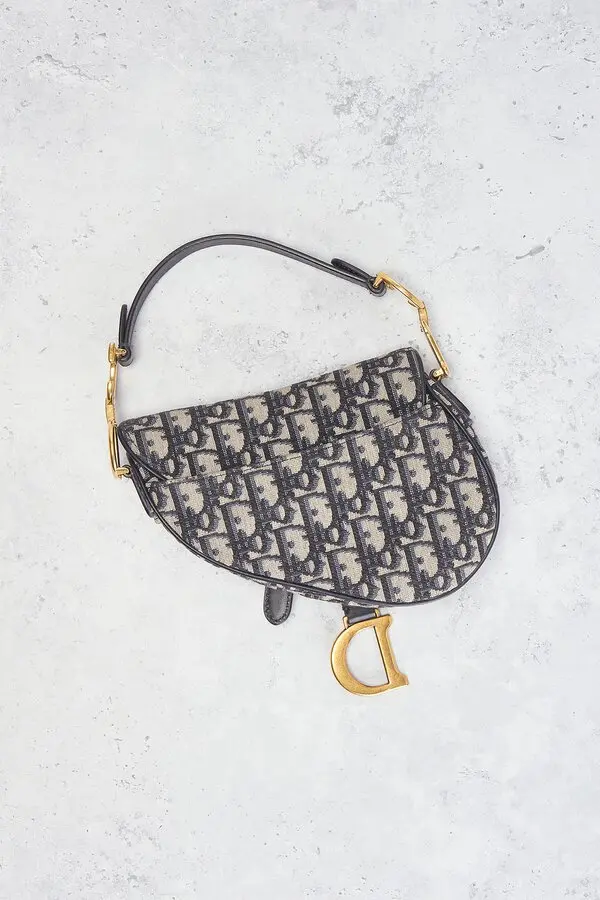 Dior Trotter Oblique Saddle Bag - Blue