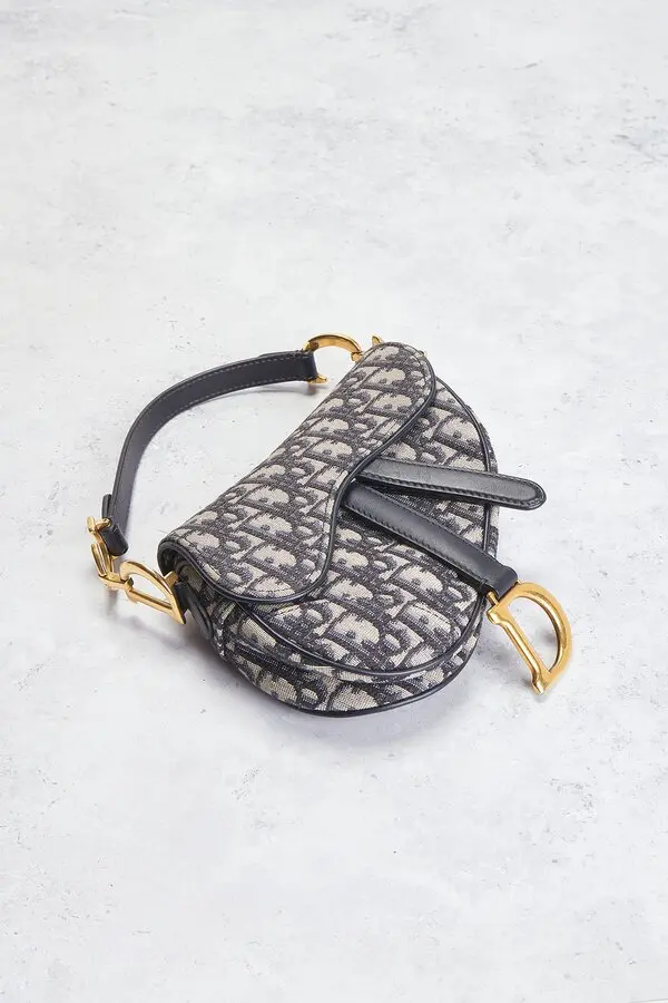 Dior Trotter Oblique Saddle Bag - Blue