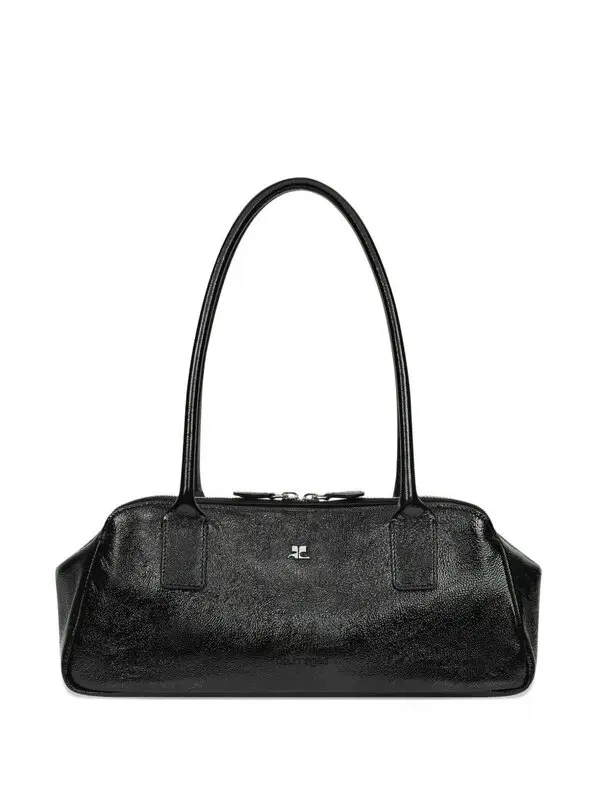 COURREGES Leather Zip Shoulder Bag