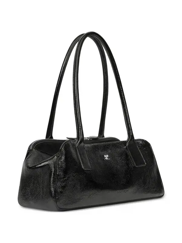 COURREGES Leather Zip Shoulder Bag