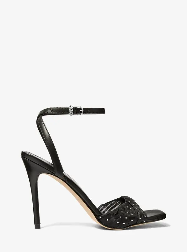 Michael Kors Kiana Embellished Tulle Sandal - Black