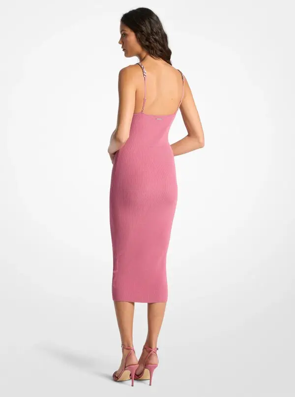 Michael Kors Ribbed Chain-strap Midi Dress