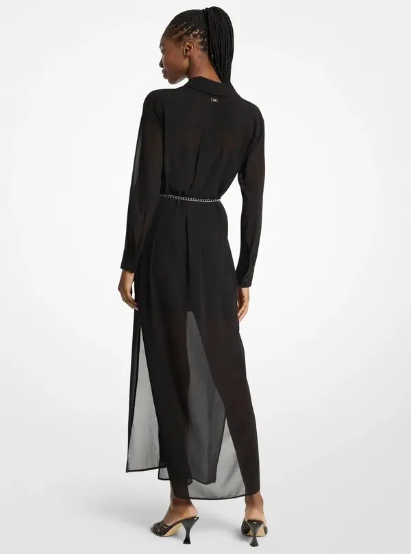 Michael Kors Georgette Belted Shirtdress