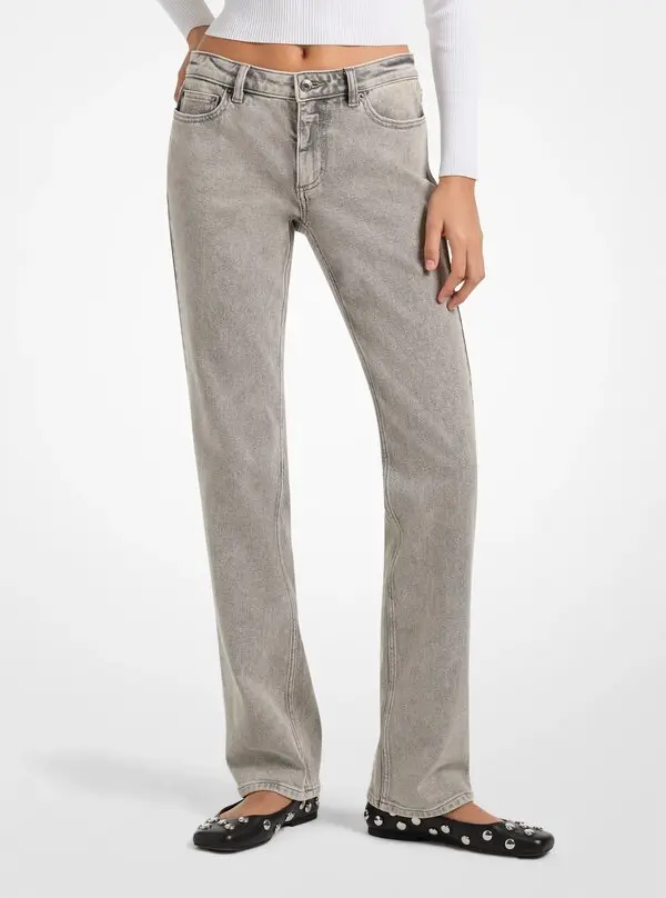 Michael Kors Stretch Denim Cigarette Jeans - Grey