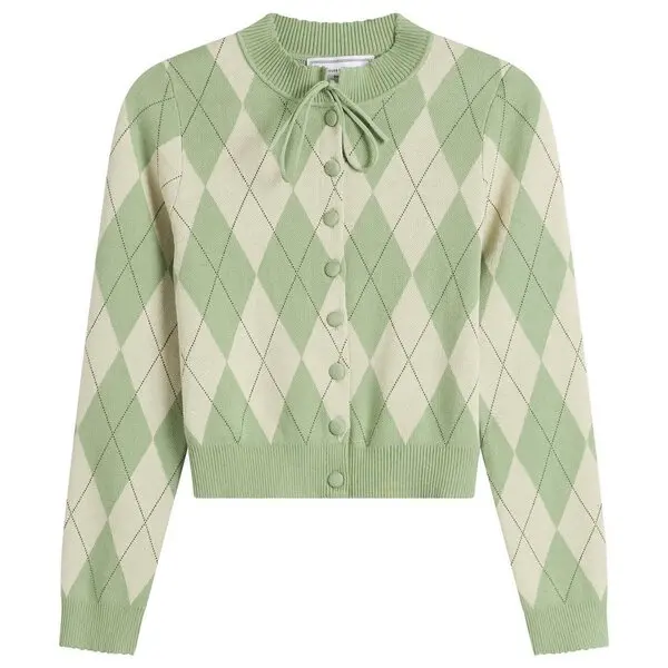 HOUSE OF SUNNY Argyle Lounge Cardigan - Matcha