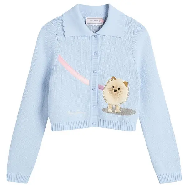 HOUSE OF SUNNY Pom Pom Tripper Cardigan - Sky Blue