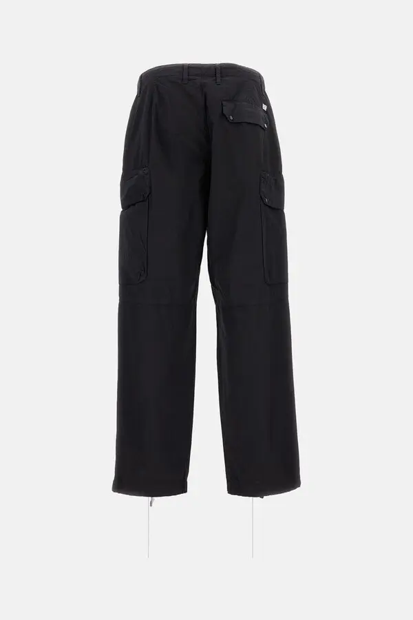 C.P. COMPANY Pantaloni Cargo Boxy Con Lente In Micro-reps - Black