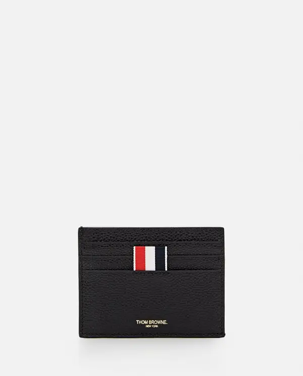Thom Browne Leather Card Holder - Black