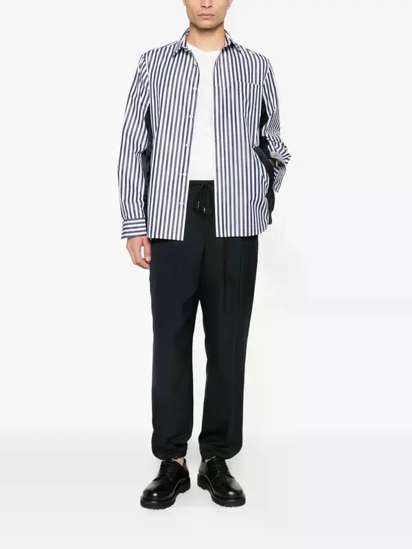 Sacai Striped-pattern Panelled Shirt
