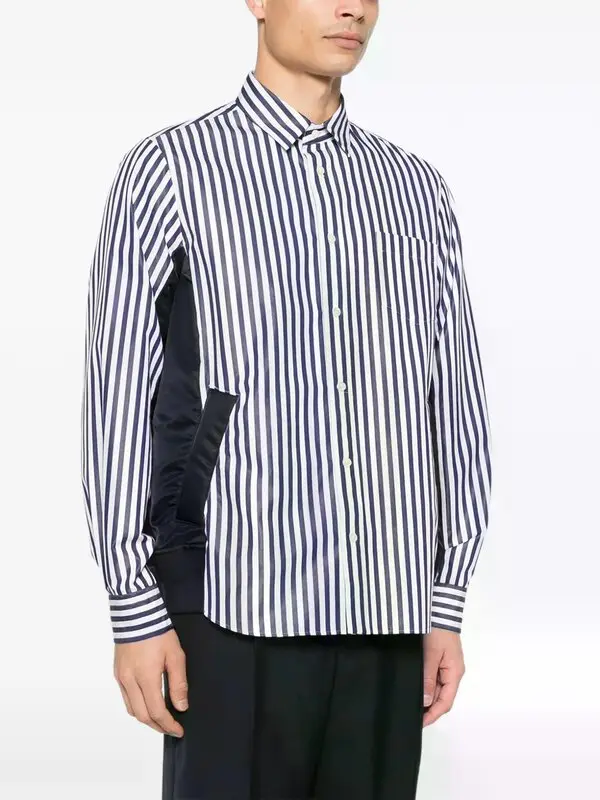 Sacai Striped-pattern Panelled Shirt