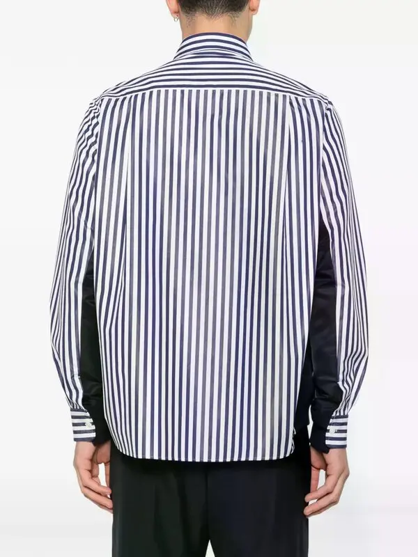 Sacai Striped-pattern Panelled Shirt