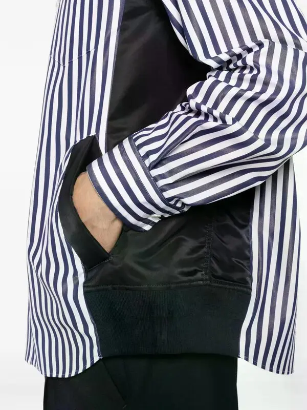 Sacai Striped-pattern Panelled Shirt