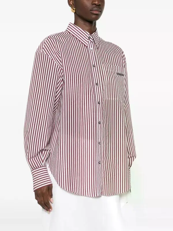 Brunello Cucinelli Striped-pattern Patch-pocket Shirt