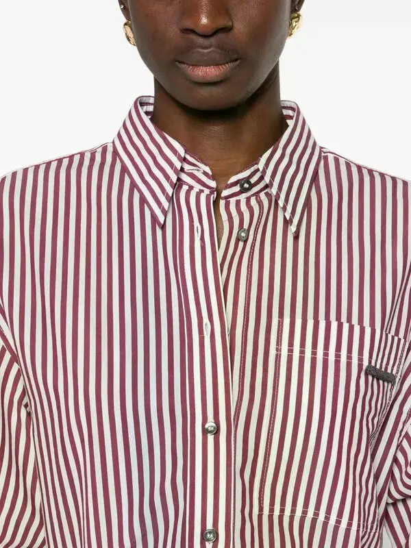 Brunello Cucinelli Striped-pattern Patch-pocket Shirt