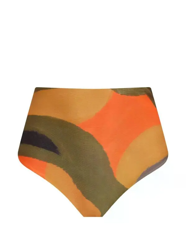 LYGIA & NANNY High-waisted Printed Bikini Bottom - Orange
