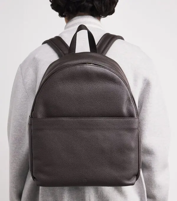 Eleventy Grained Leather Backpack