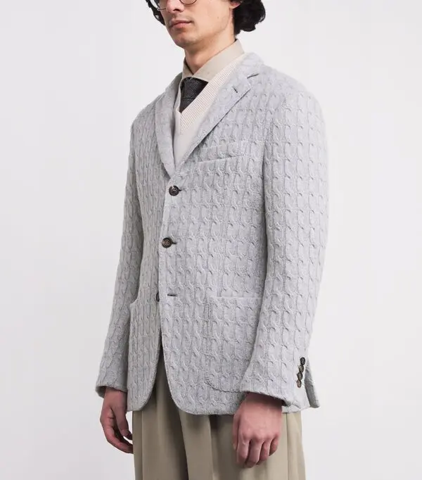 Eleventy Wool-cashmere Braided Blazer