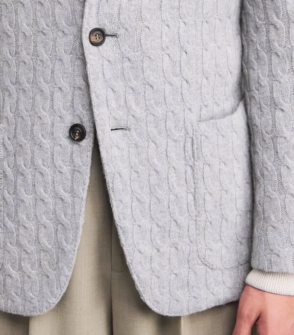 Eleventy Wool-cashmere Braided Blazer