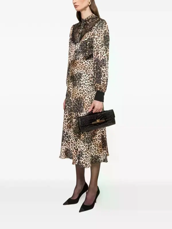 NISSA Leopard-print Midi Dress