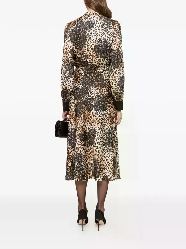 NISSA Leopard-print Midi Dress